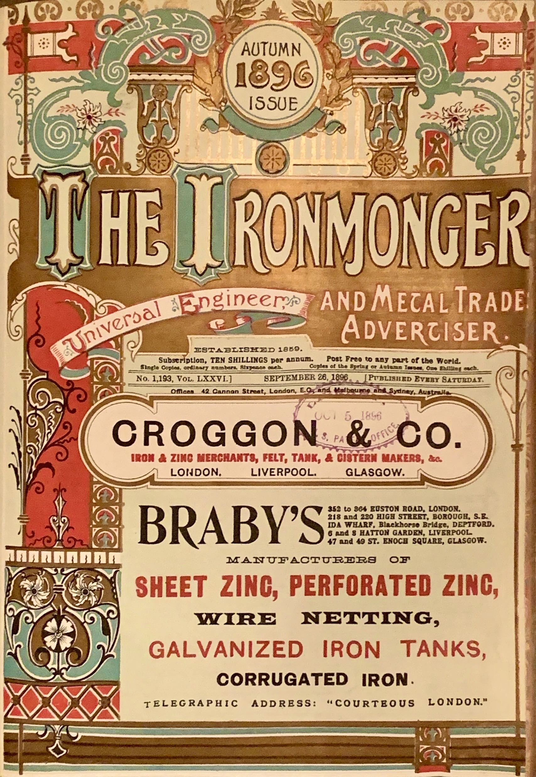 Found in The Ironmonger - Autumn 1896 Issue - Aaron Newcomer