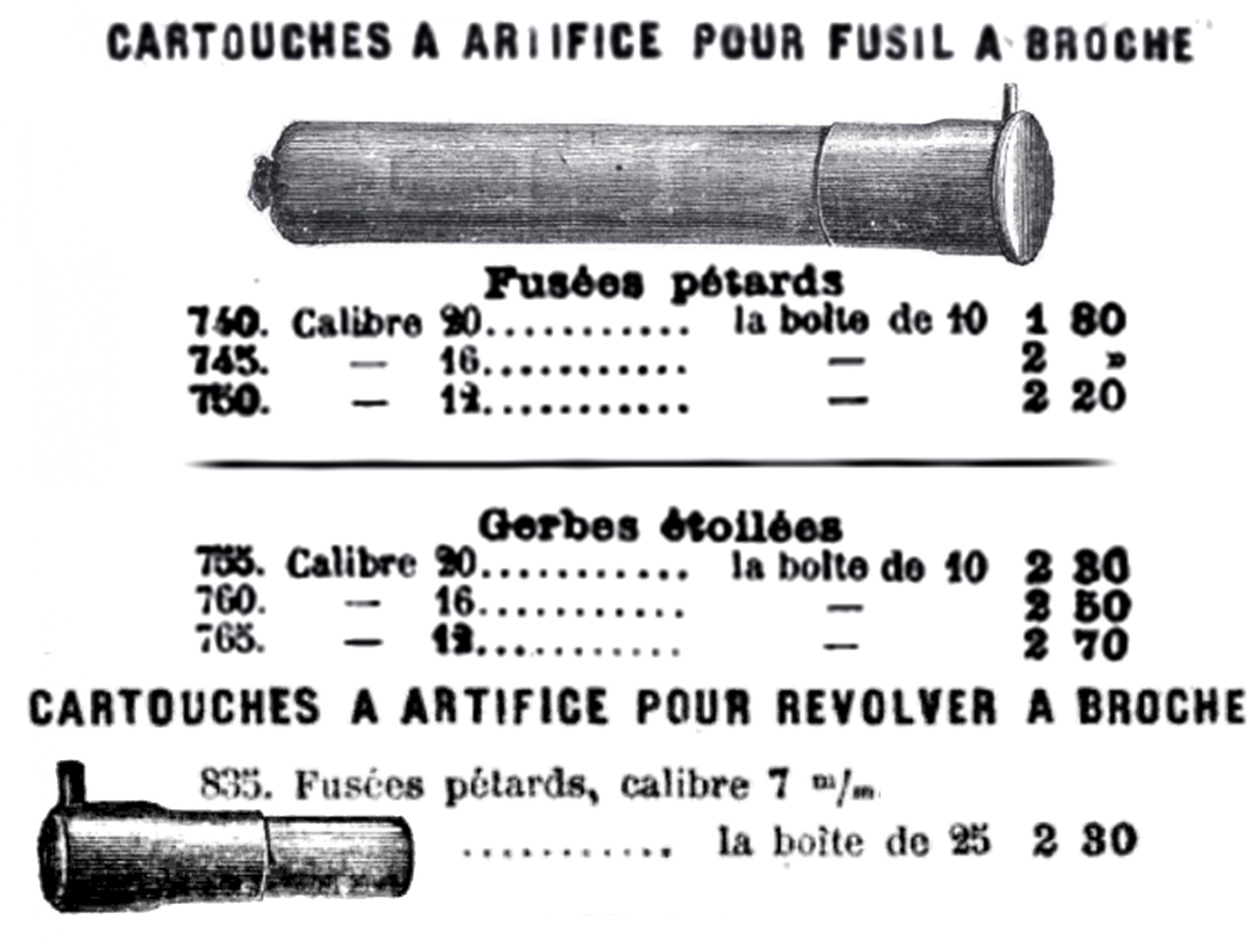 Pinfire Fireworks Cartridges